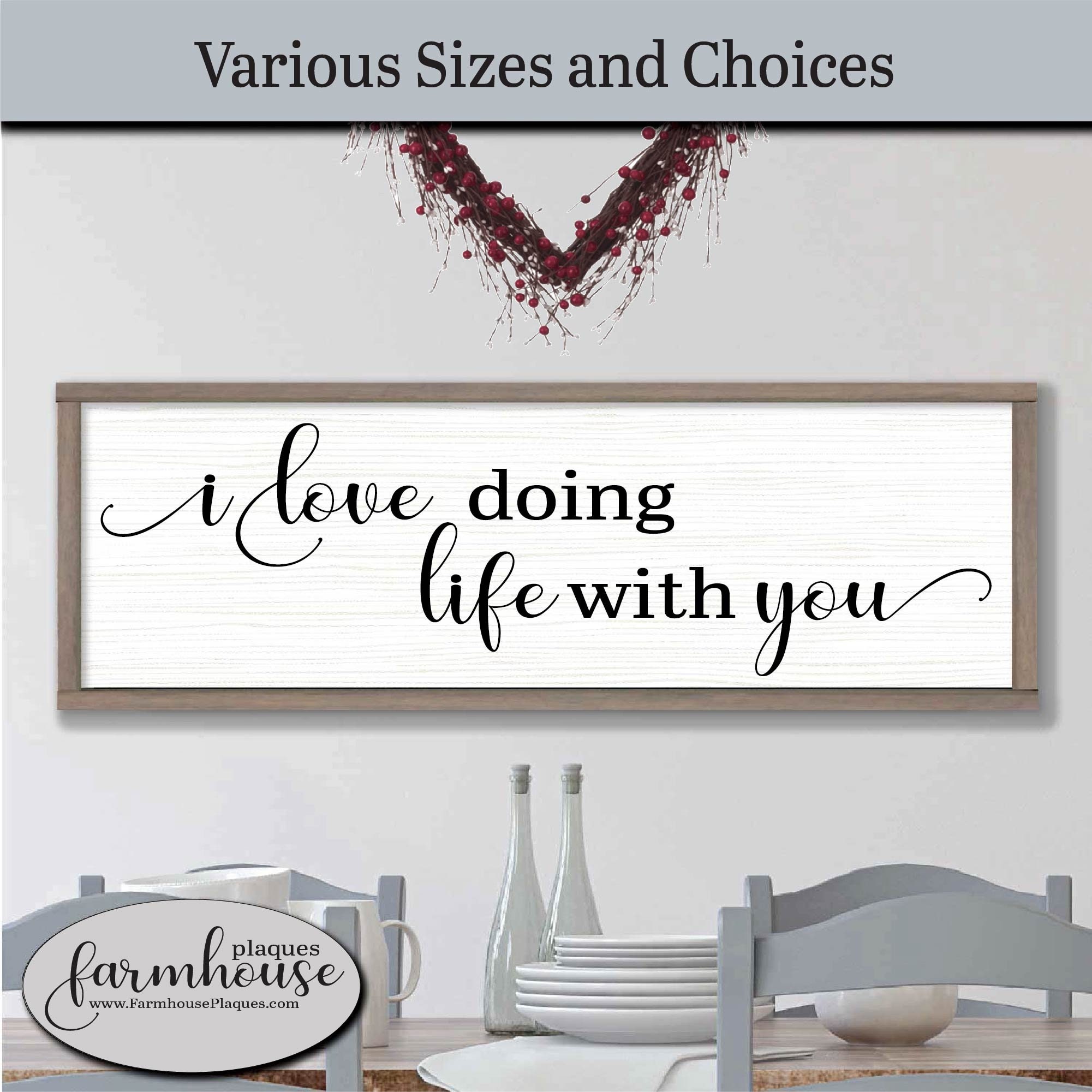 I Love Doing Life With You Sign Farmhouse Decor Sign Framed | Etsy