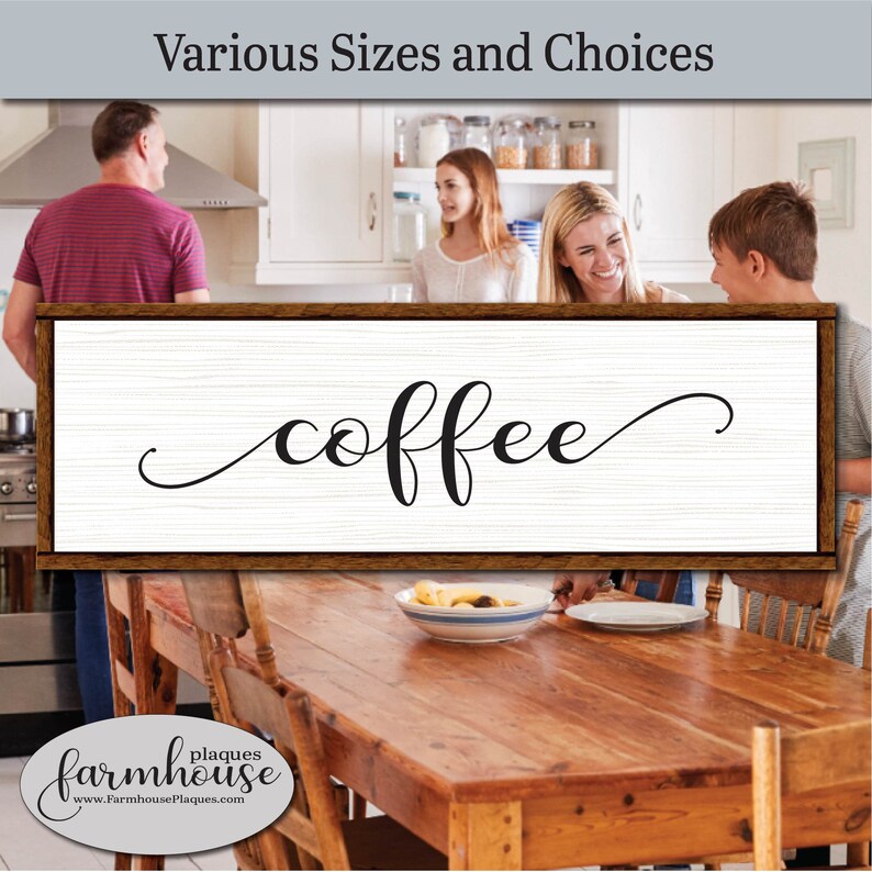 Coffee Sign Plaque Farmhouse Decor Sign Framed Wood Wall Art | Etsy