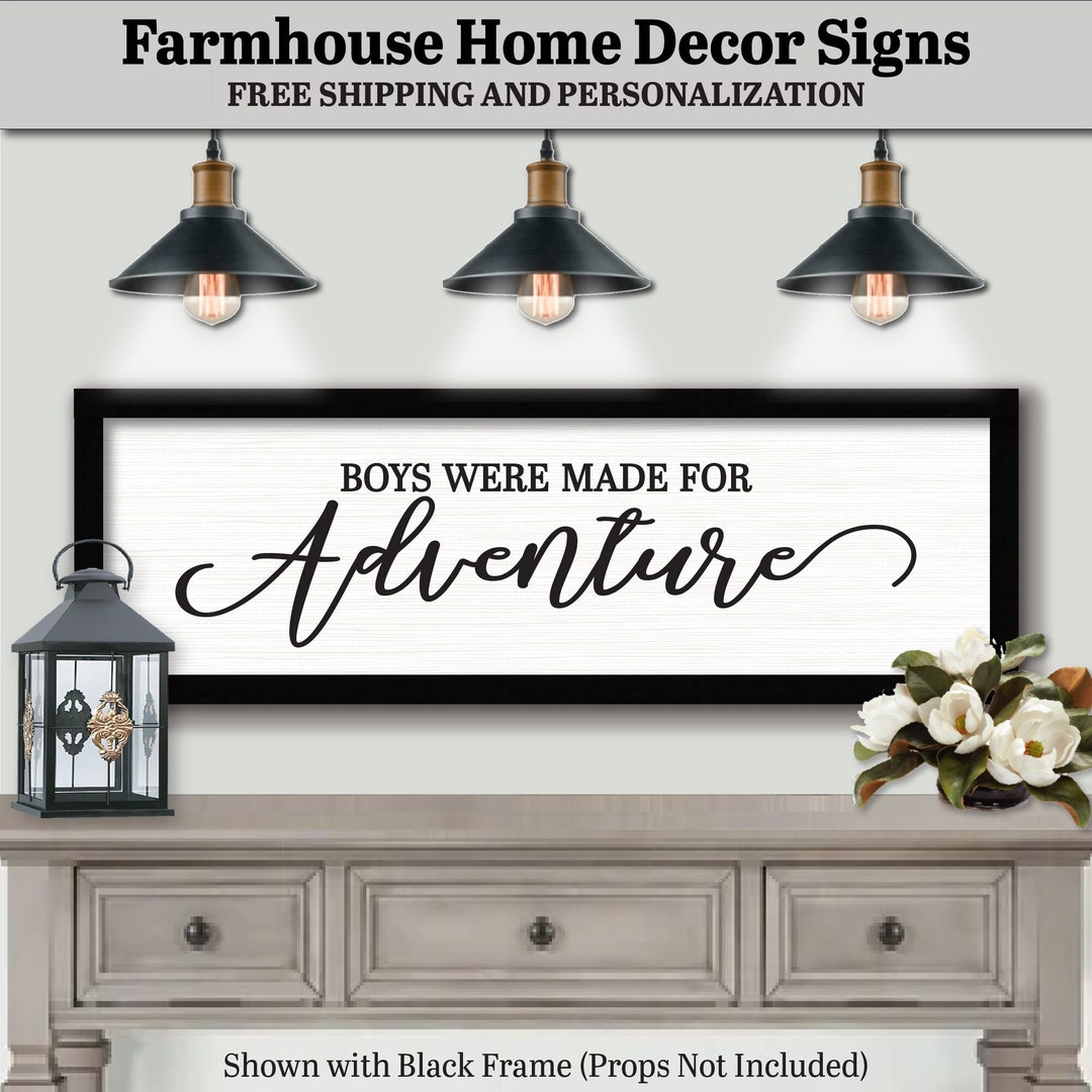 Boys Were Made for Adventure Sign Plaque, FARMHOUSE HOME DECOR, Wooden ...