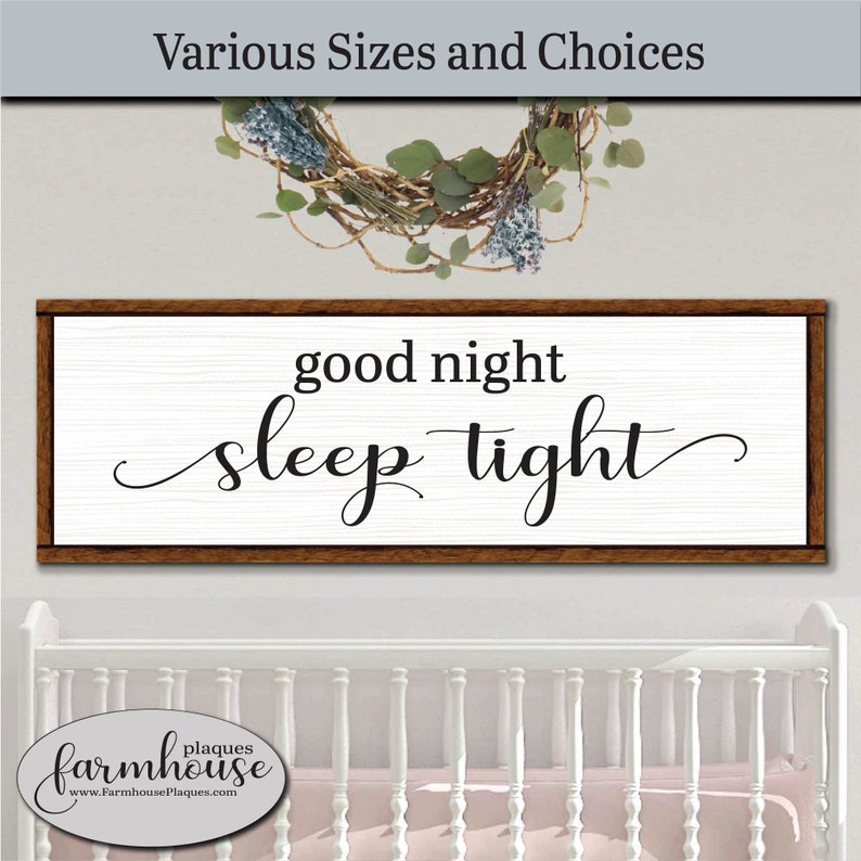 Good Night Sleep Tight Sign Plaque Farmhouse Decor Sign | Etsy