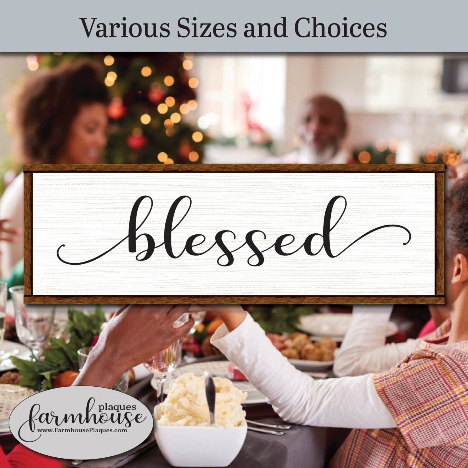 Blessed Sign Plaque Farmhouse Decor Sign Framed Wood Wall | Etsy