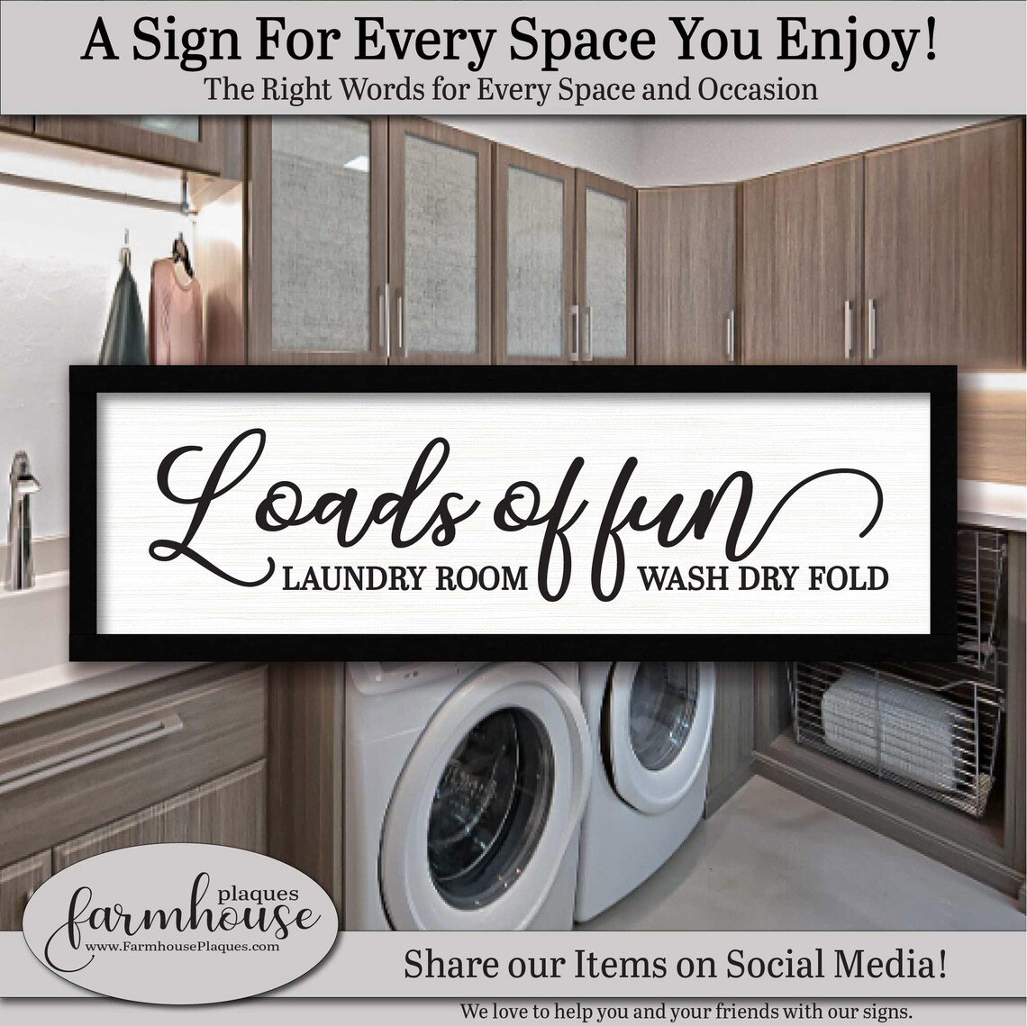 Loads of Fun Laundry Room Wash Dry Fold FARMHOUSE HOME DECOR - Etsy