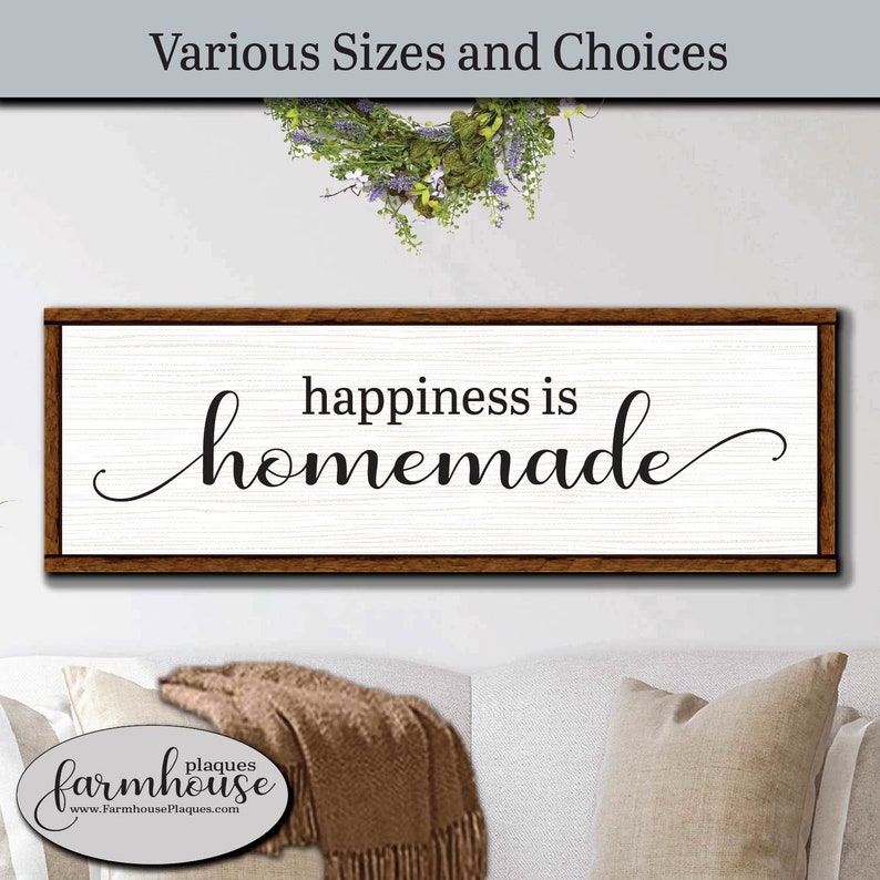 Happiness is Homemade Sign Farmhouse Decor Signs and Plaques | Etsy