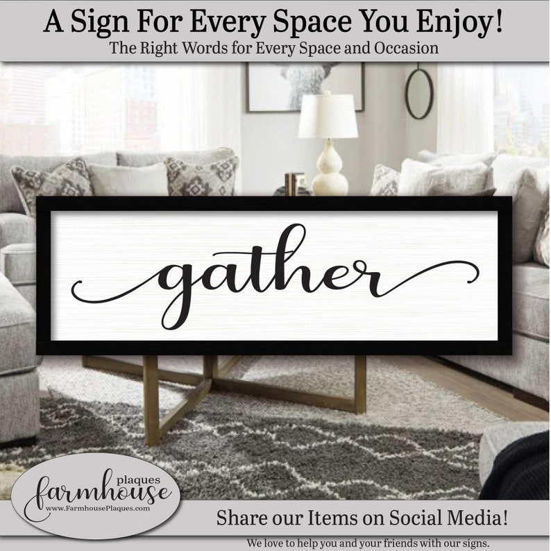 Gather Sign Plaque FARMHOUSE HOME DECOR Unique Gift for Her - Etsy