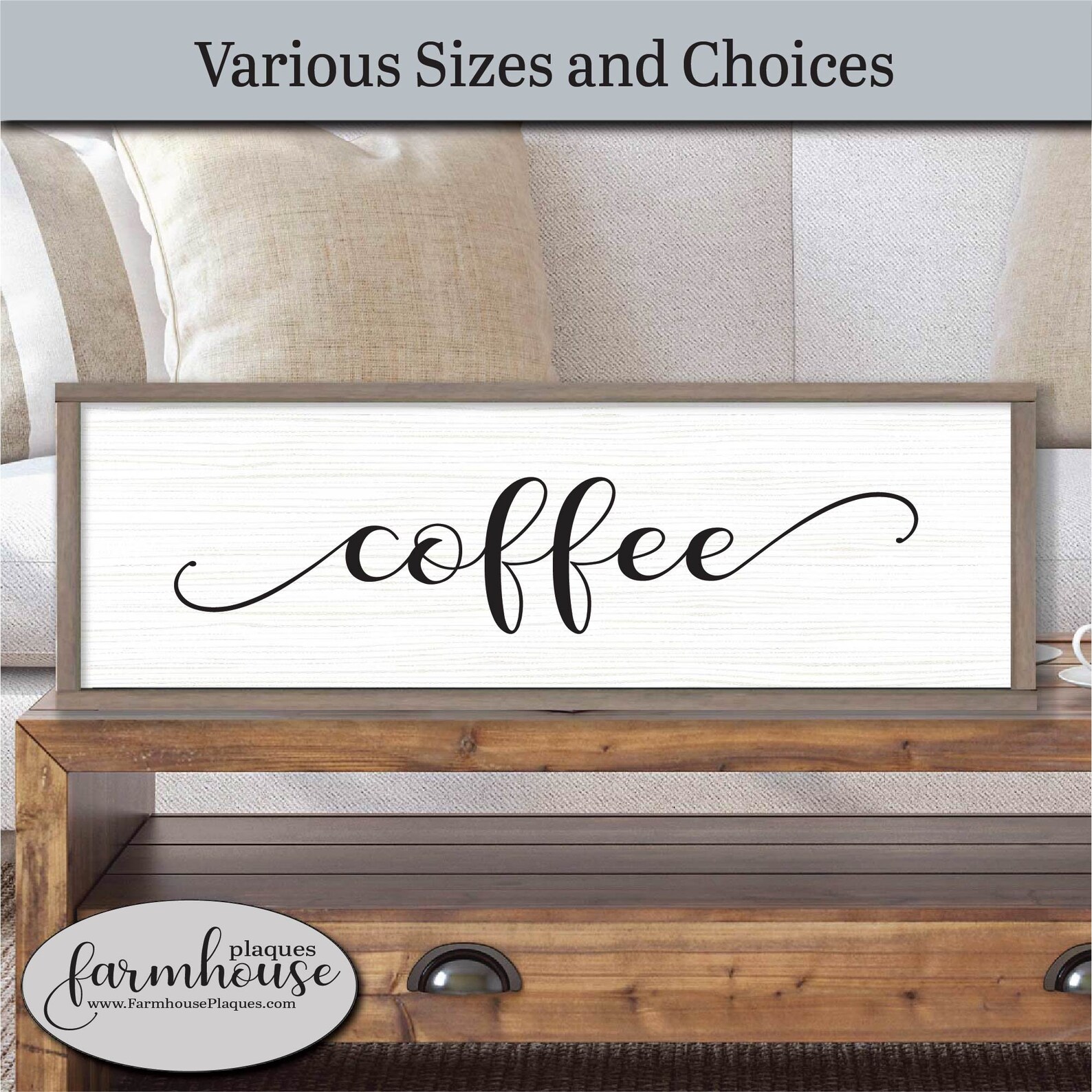 Coffee Sign Plaque Farmhouse Decor Sign Framed Wood Wall Art | Etsy