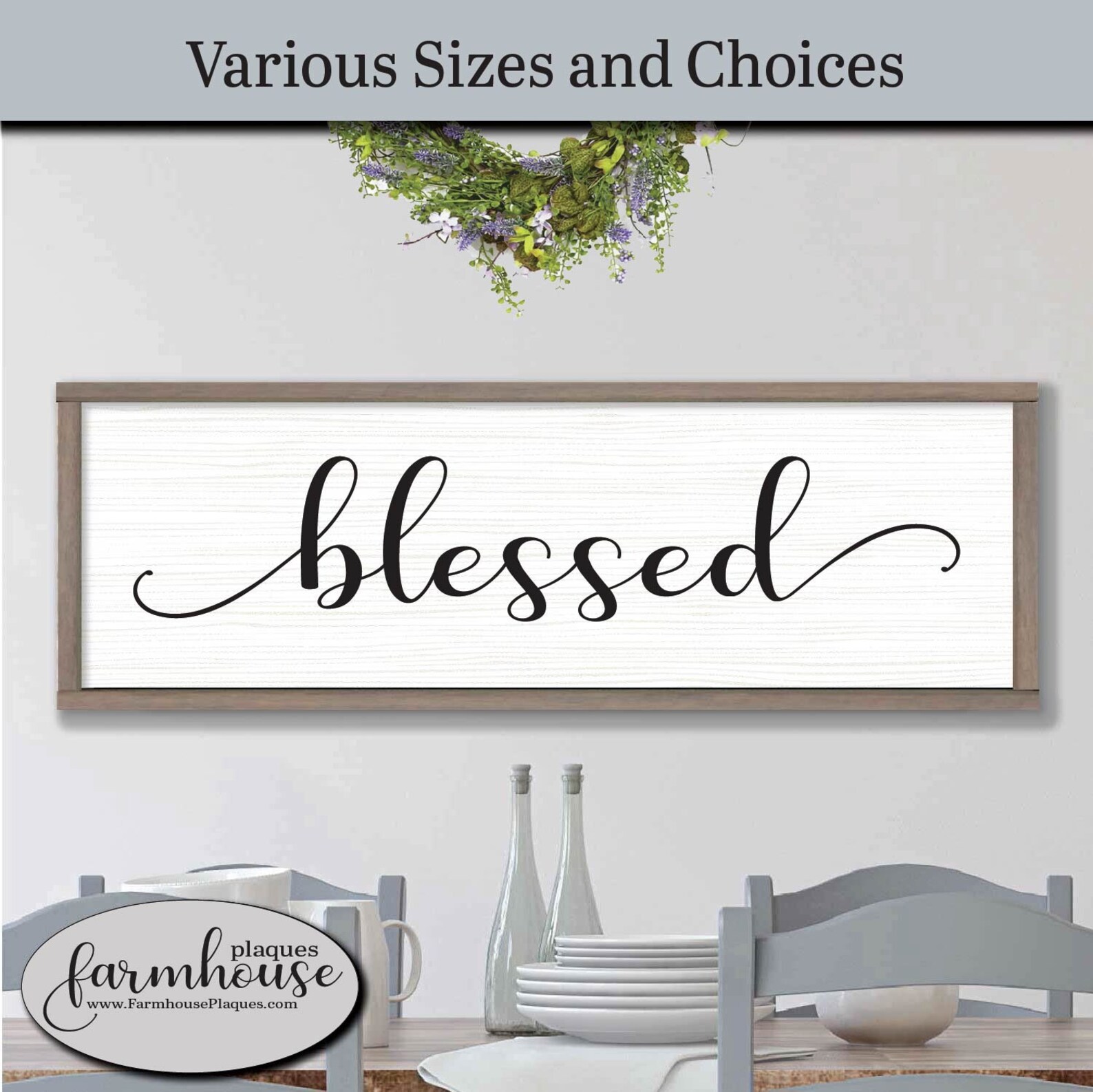 Blessed Sign Plaque Farmhouse Decor Sign Framed Wood Wall | Etsy