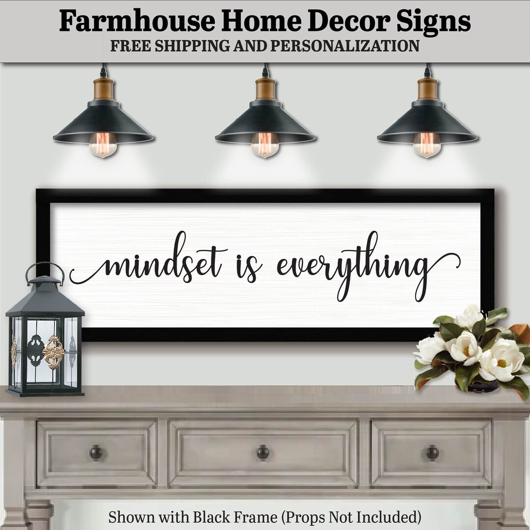 Mindset is Everything Sign, FARMHOUSE HOME DECOR, Wooden Name Sign Art ...