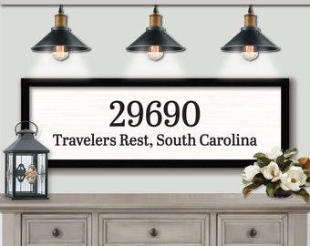 City State Zip Sign - Etsy