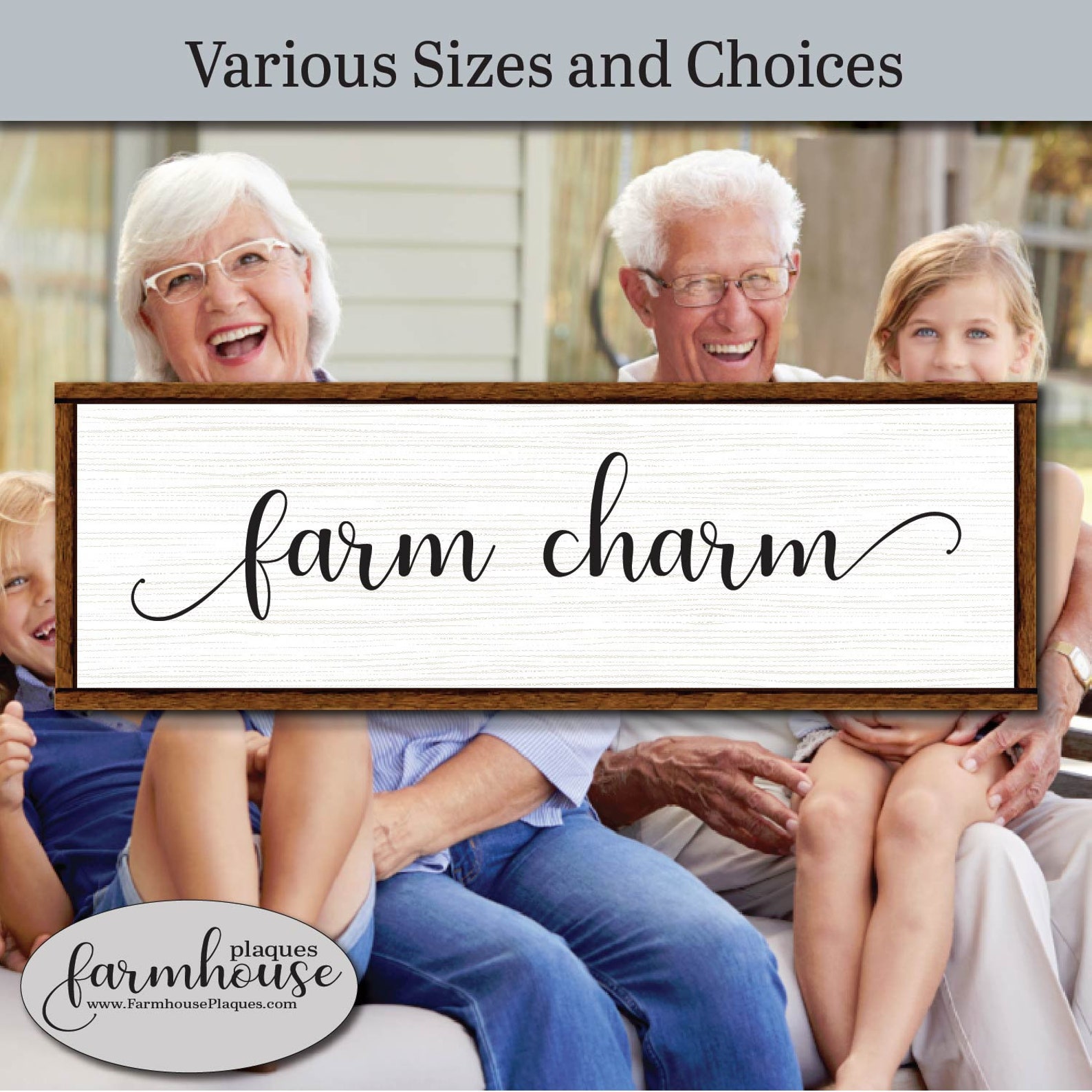 Farm Charm Sign Farmhouse Decor Sign Framed Wood Wall Art | Etsy