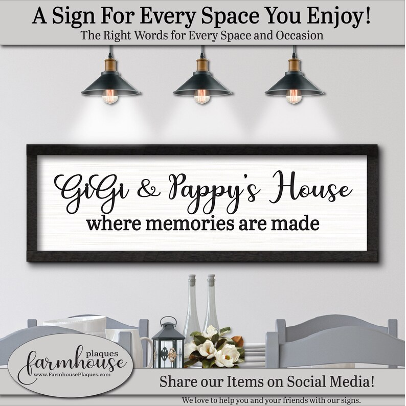 Gigi and Pappy's House Where Memories Are Made Sign Plaque HANDMADE ...