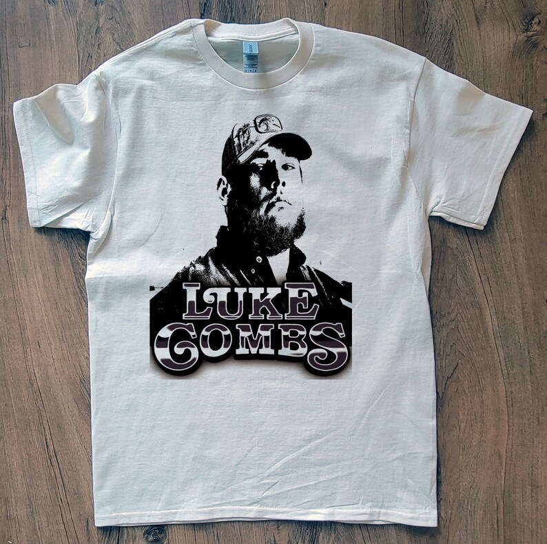 Luke Combs Stencil Art Tee - Etsy