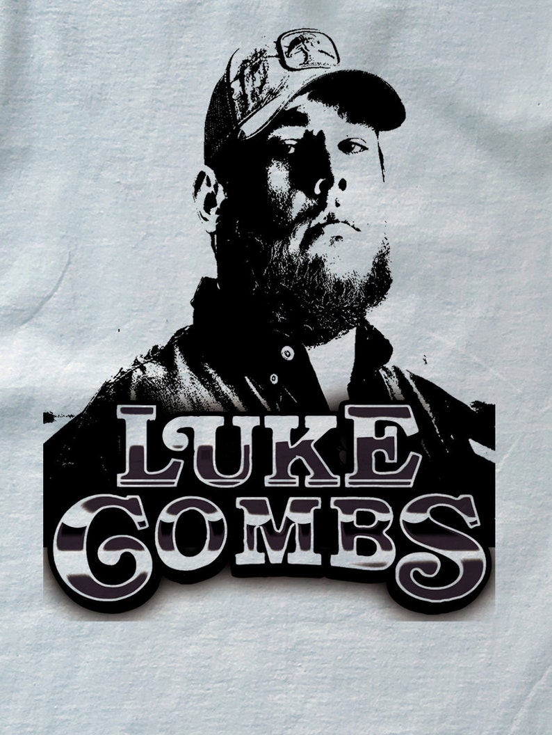 Luke Combs Stencil Art Tee - Etsy