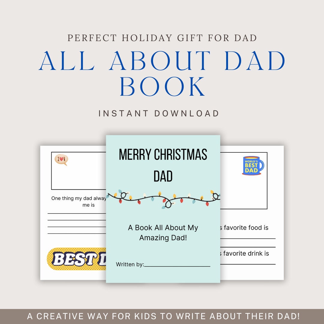 All About Dad Book From Kids Makes a Special Christmas Gift for Dad ...