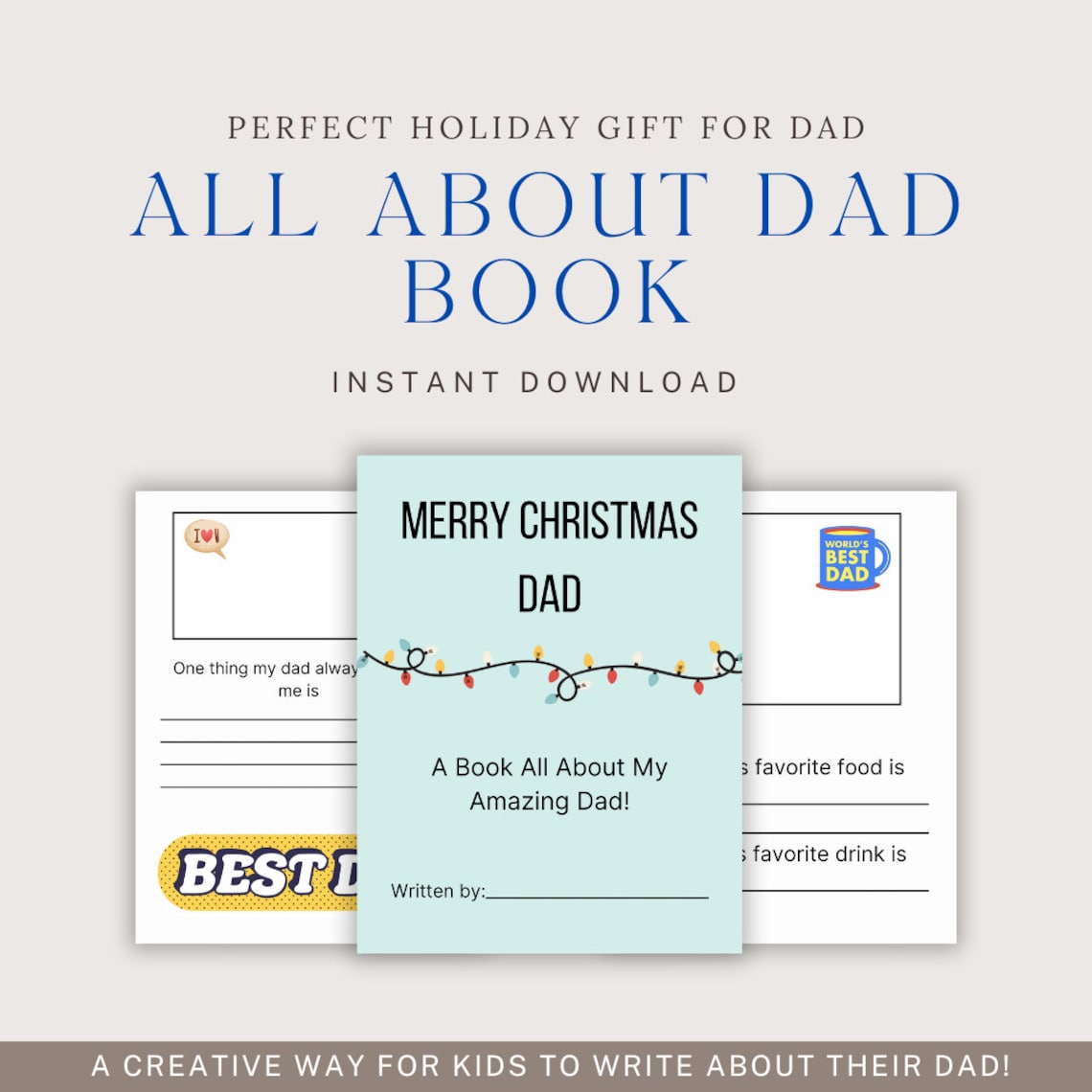All About Dad Book From Kids Makes a Special Christmas Gift for Dad ...