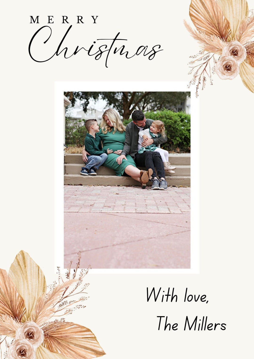 Christmas Card Template , Photo Christmas Card, Editable Christmas ...