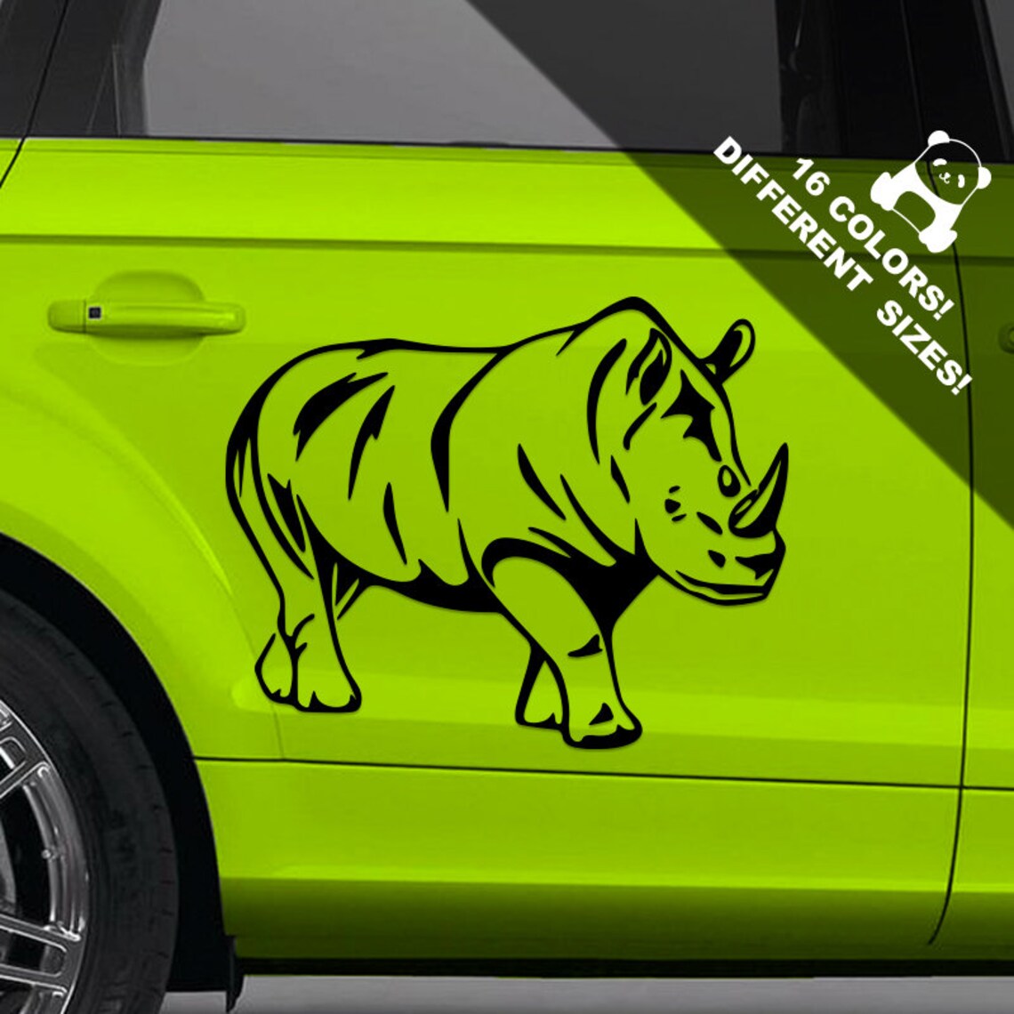 Rhino Car Vinyl Decal Rhinoceros Window Or Bumper Sticker Etsy