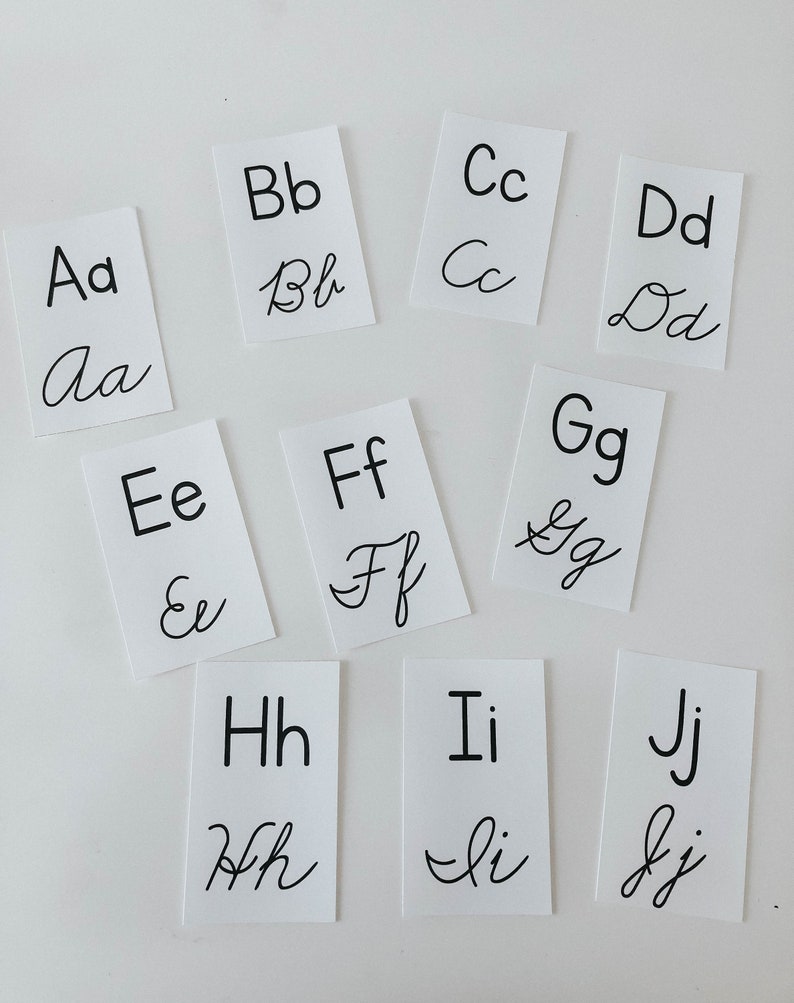 Print and Cursive Flashcards | Etsy