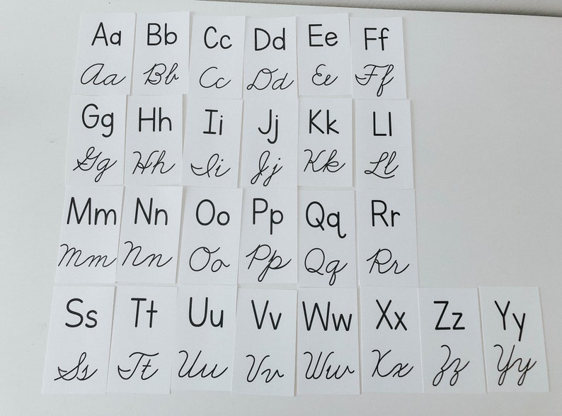 Print and Cursive Flashcards | Etsy