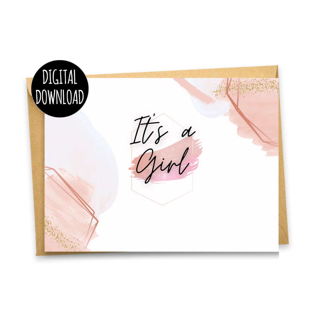 IT'S A GIRL Printable It's A Girl Cards Baby - Etsy