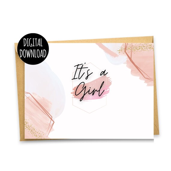 IT'S A GIRL Printable It's A Girl Cards Baby | Etsy