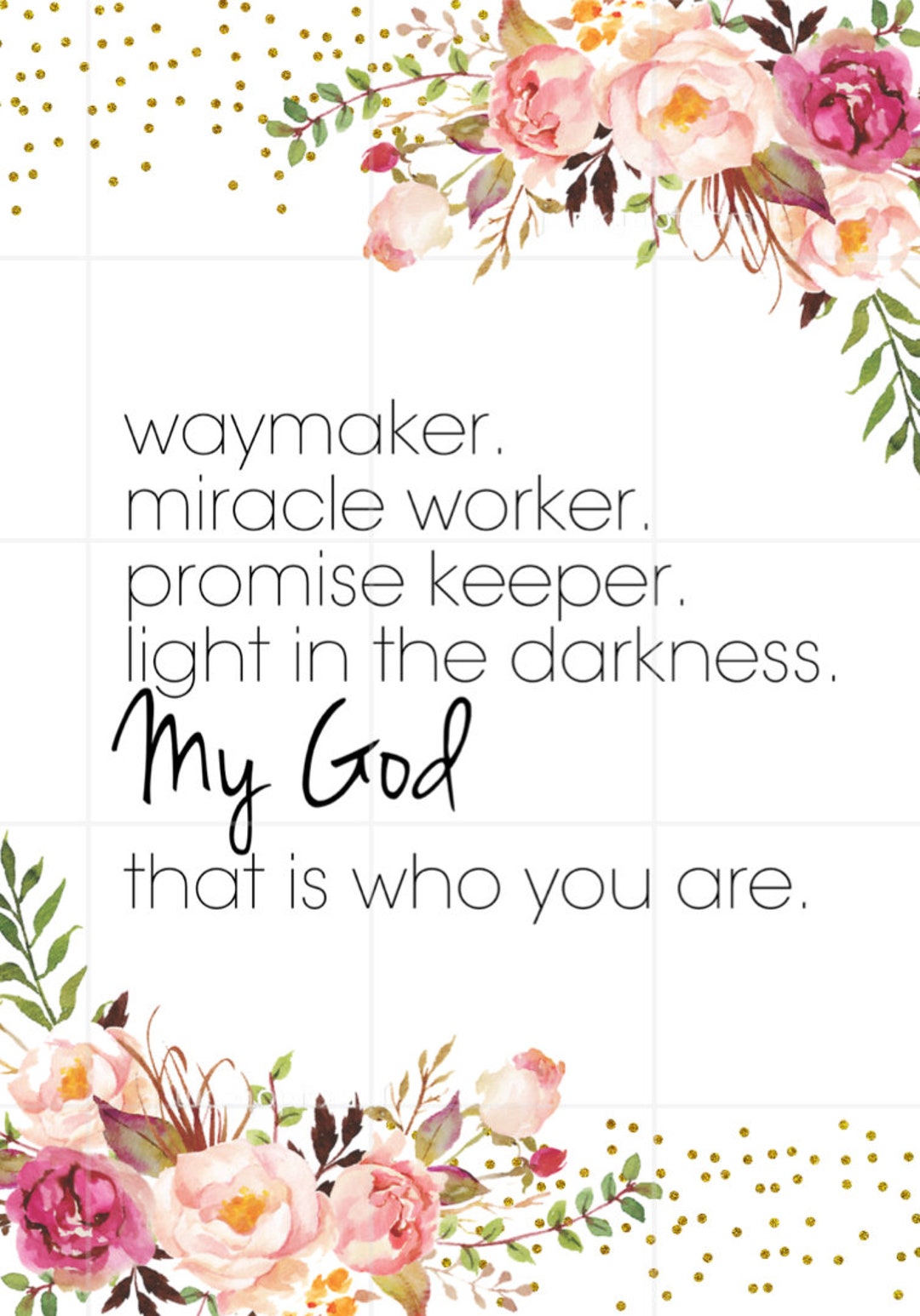 WALL ART - Waymaker - Miracle Worker - Promise Keeper - Light in the ...