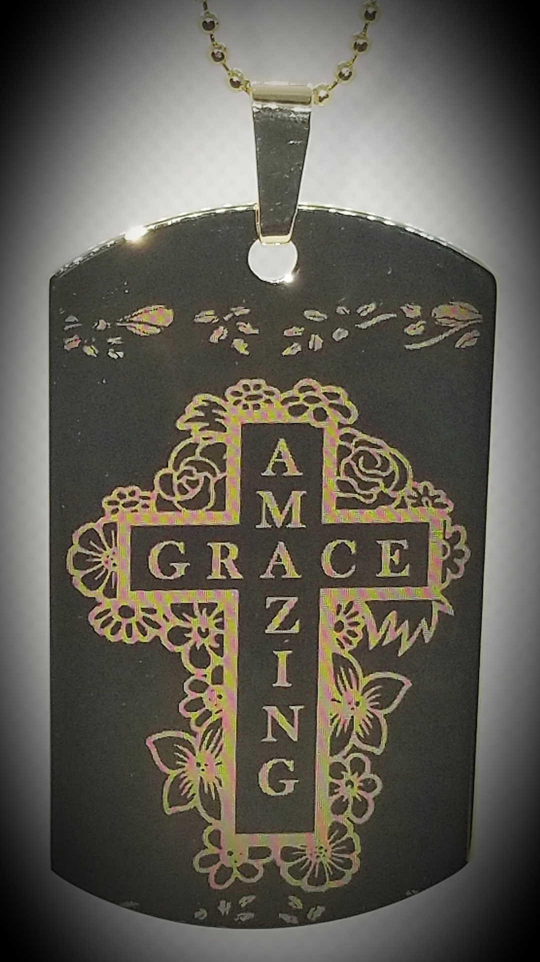 AMAZING GRACE Engraved Pendant - Etsy
