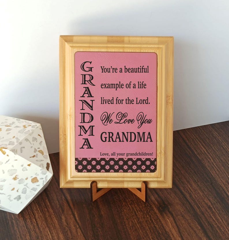 Personalized Leather Plaque Sign: Engraved Gift for Grandma, PGM015 - Etsy