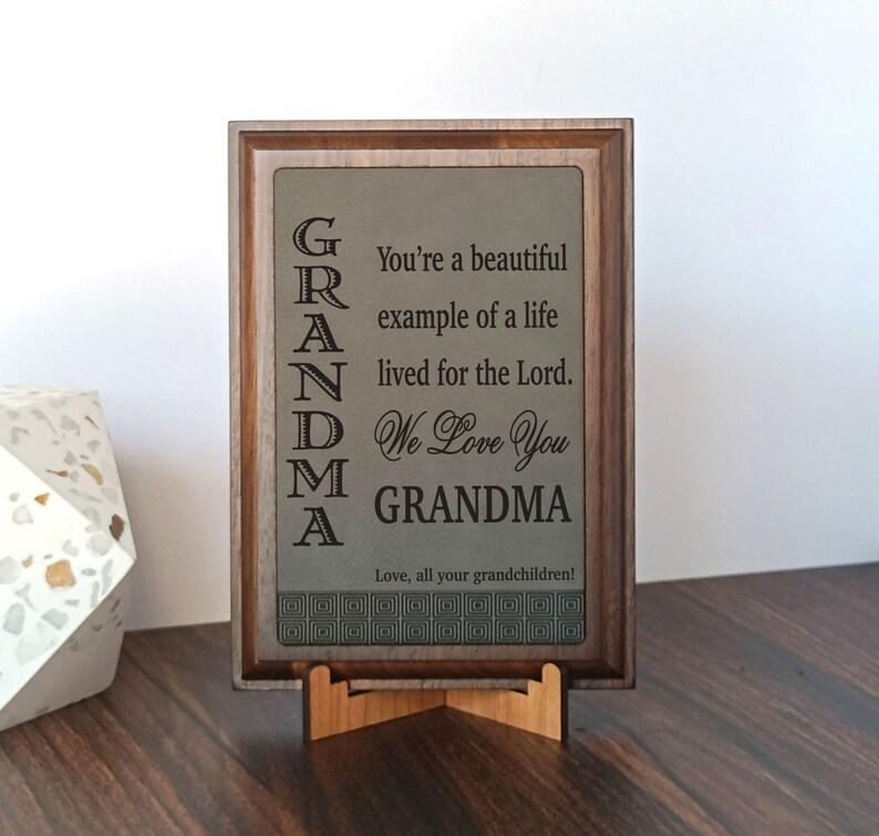 Personalized Leather Plaque Sign: Engraved Gift for Grandma, PGM015 - Etsy