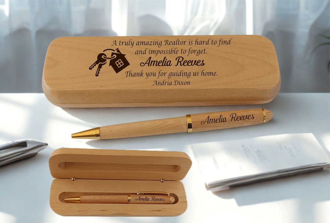Engraved Realtor Closing Wood Pen: Personalized Real Estate Agent Gift ...