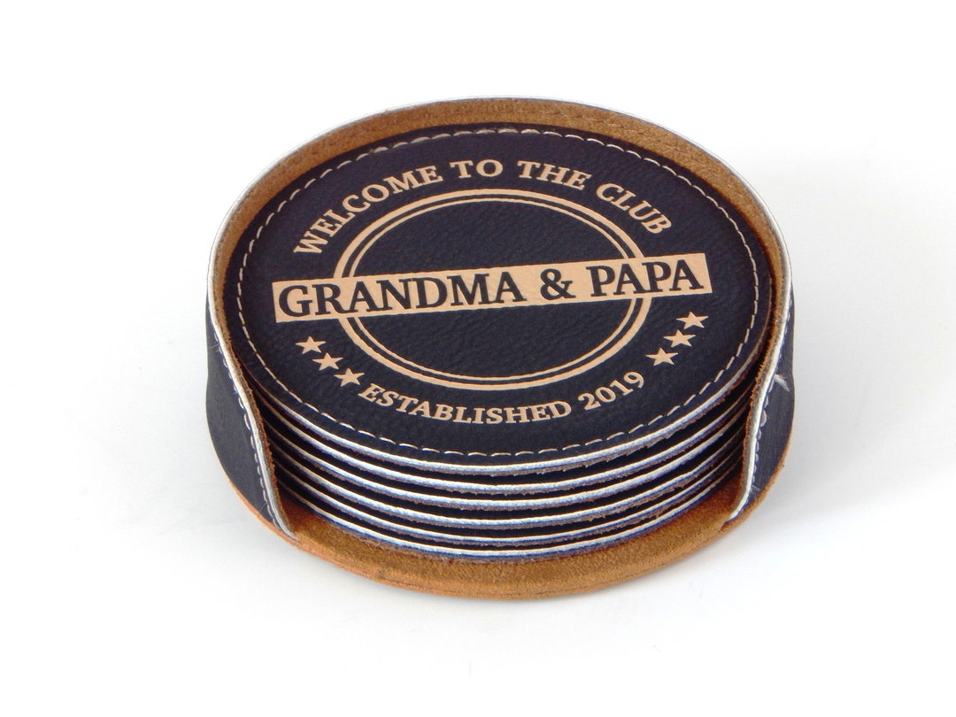 New Grandparents Gift Coasters | Pregnancy Announcement | Grandma and ...