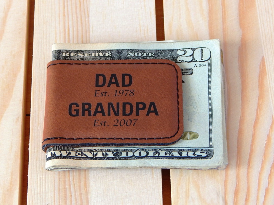 Leather Money Clips for Dad From Daughter | Custom Grandpa Christmas ...