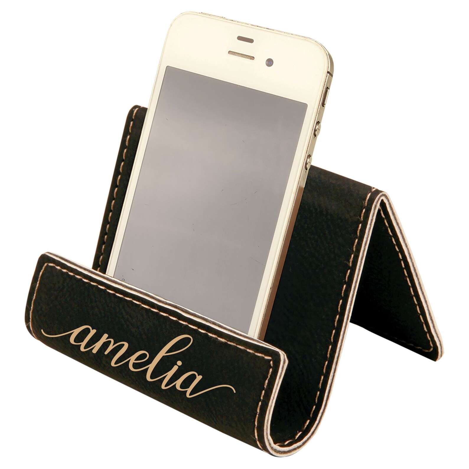 Personalized Phone Stand for Desk Leather Tablet Holder - Etsy