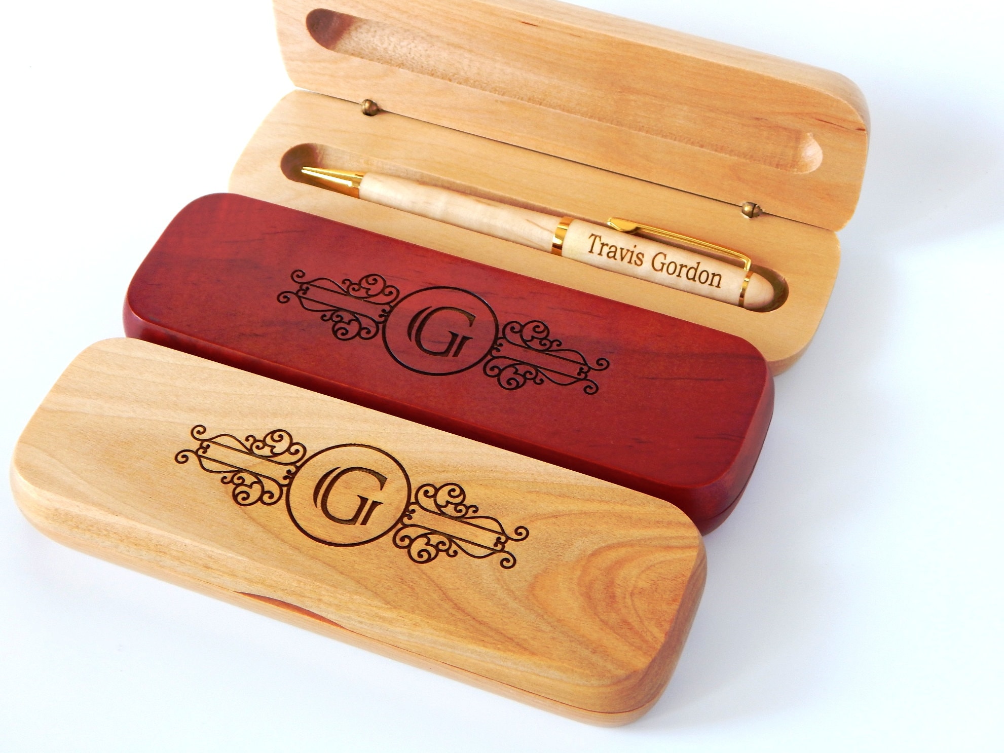 Personalized Wood Pen Set Monogrammed Engraved Corporate | Etsy