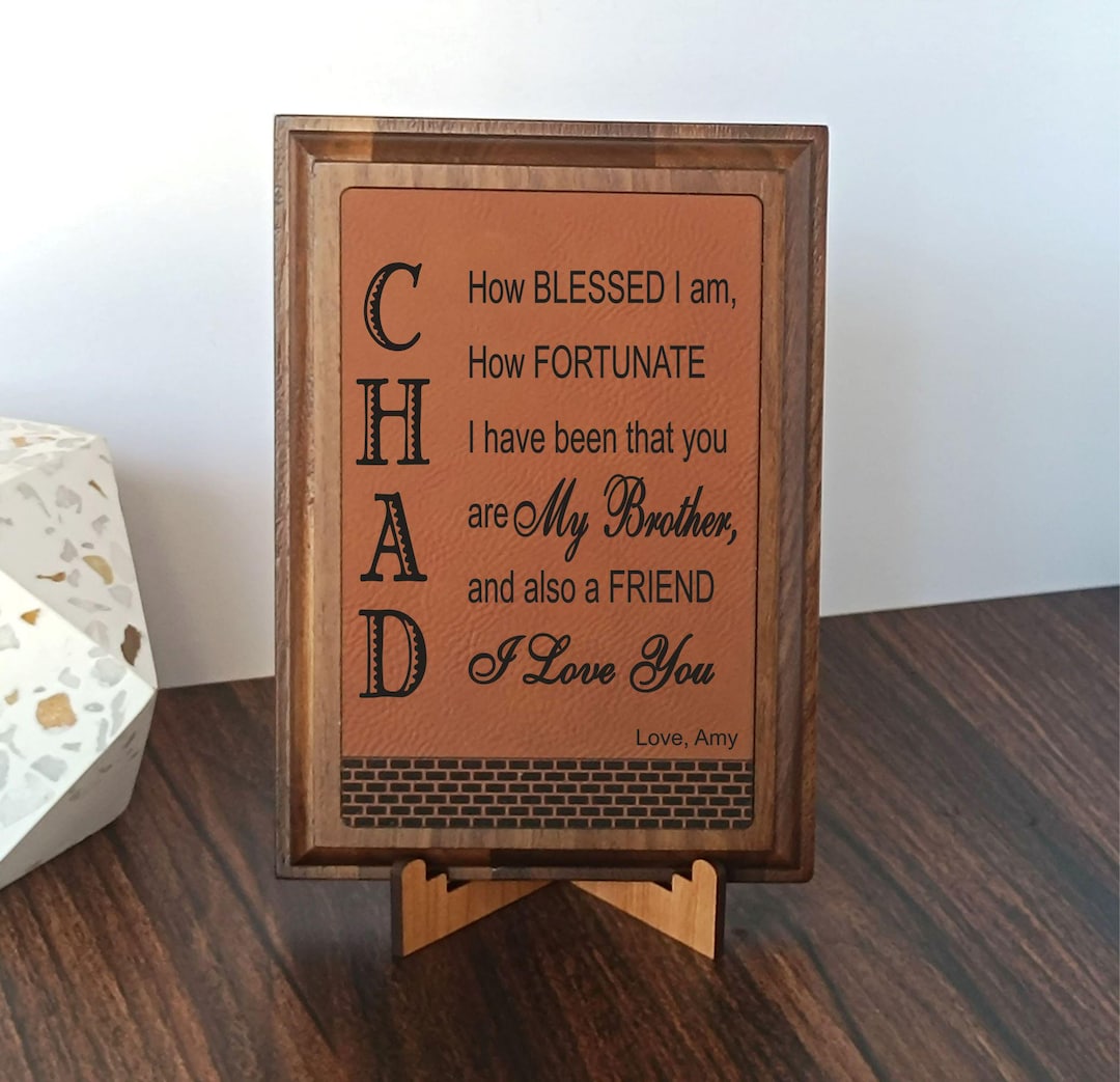 Personalized Brother Plaque: Engraved Wood Sign Gift, PLB022 - Etsy