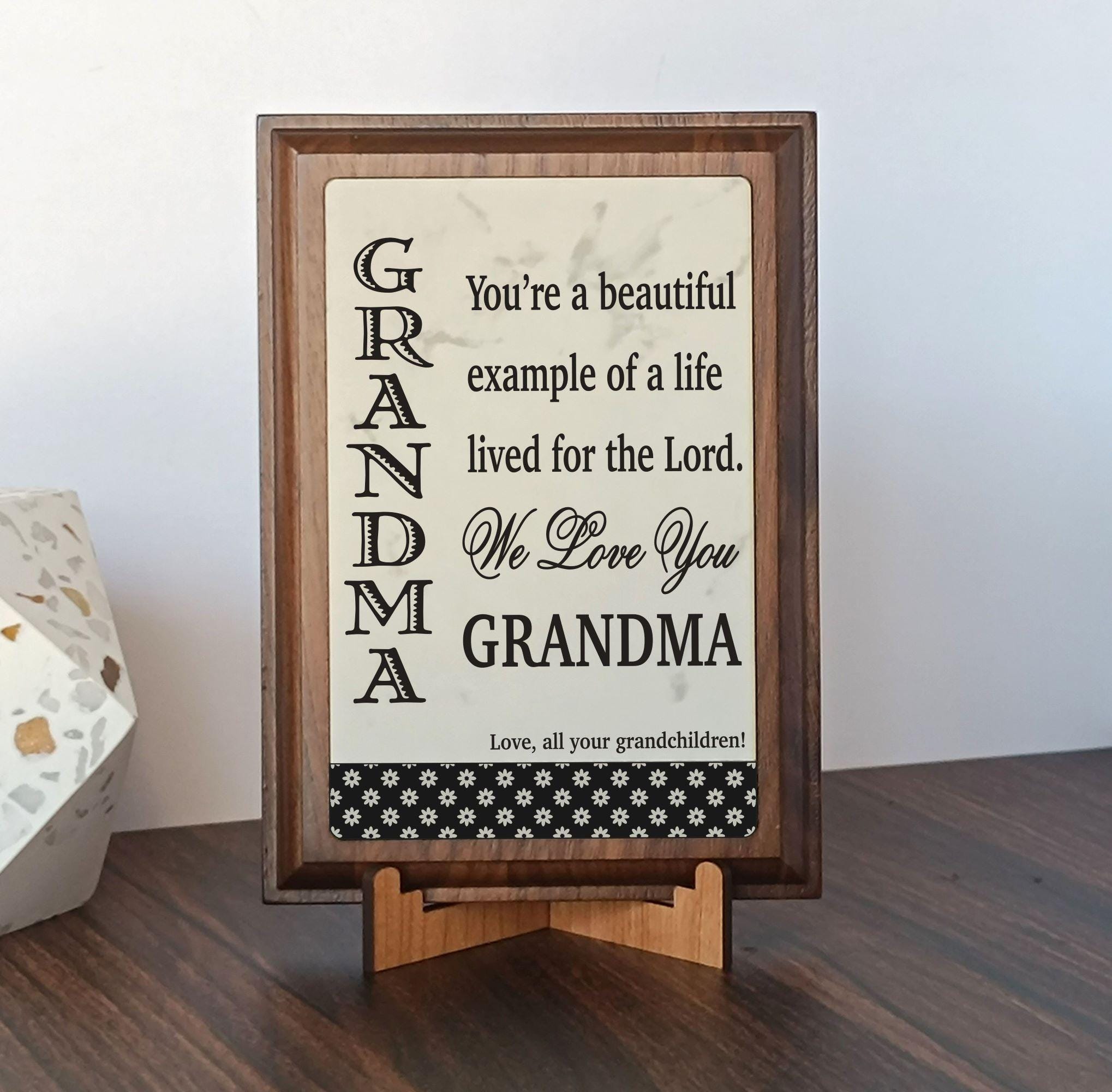 Personalized Leather Plaque Sign: Engraved Gift for Grandma, PGM015 - Etsy