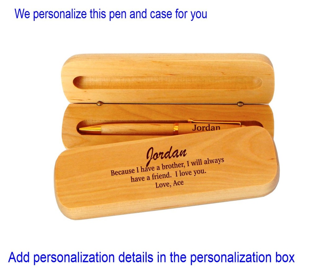 Personalized Brother Wood Pen: Engraved Handmade Box - Etsy
