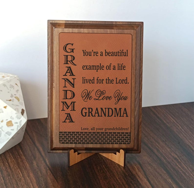 Personalized Leather Plaque Sign: Engraved Gift for Grandma, PGM015 - Etsy