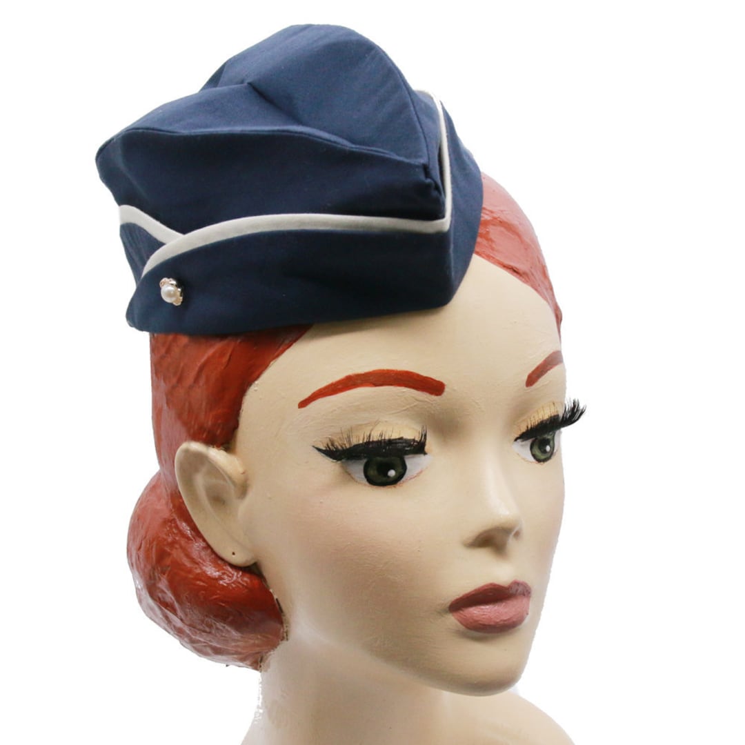 Side Cap Blue Side Cap Black Army Navy Vintage Rockabilly Uniform - Etsy