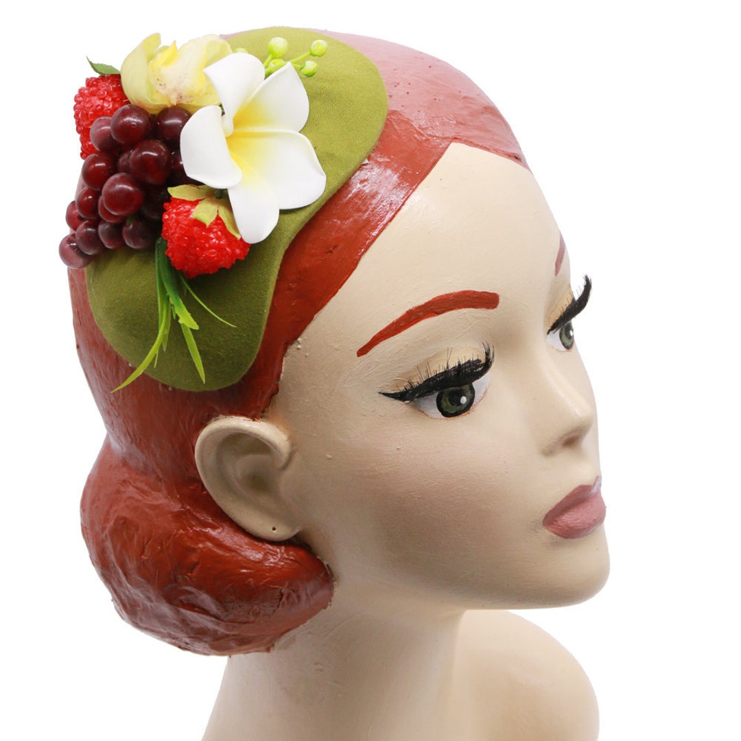 Fascinator Half Hat Hawaii Fruits Grapes Frangipani Orchid - Etsy