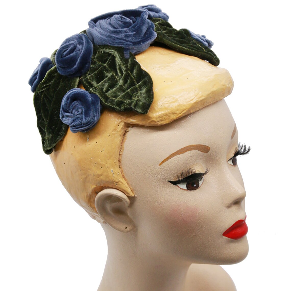 Bandeau Hat Half Hat in Vintage Style Made of Velvet With - Etsy