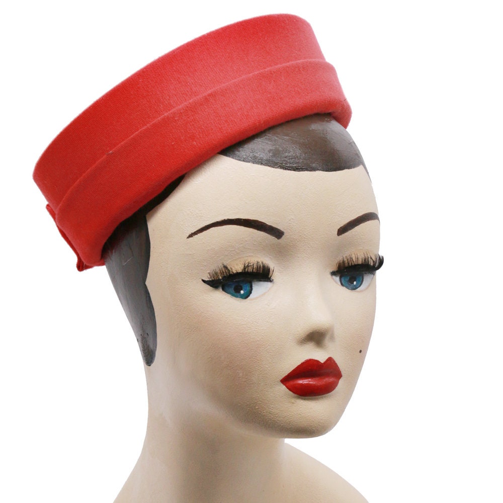 Pillbox Hat Red - Etsy
