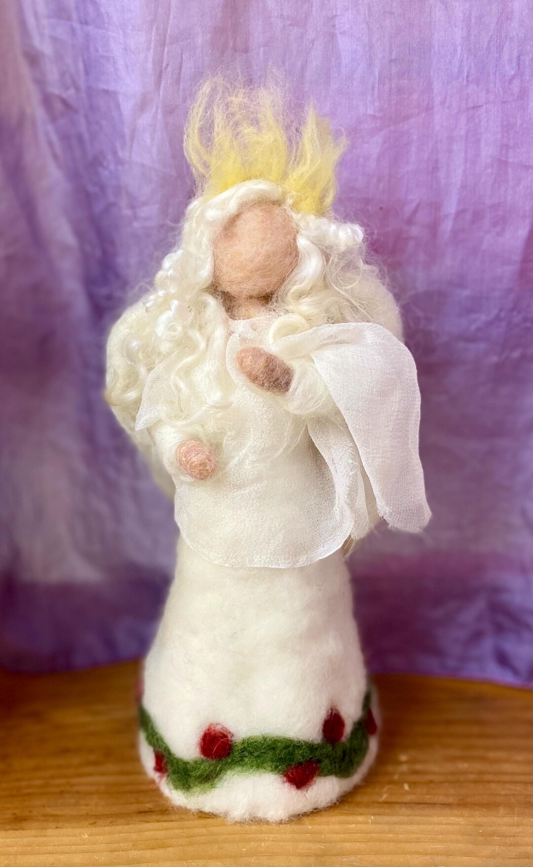 Christmas Tree Topper, Felted Tree Topper, Angel Tree Topper, Handmade ...