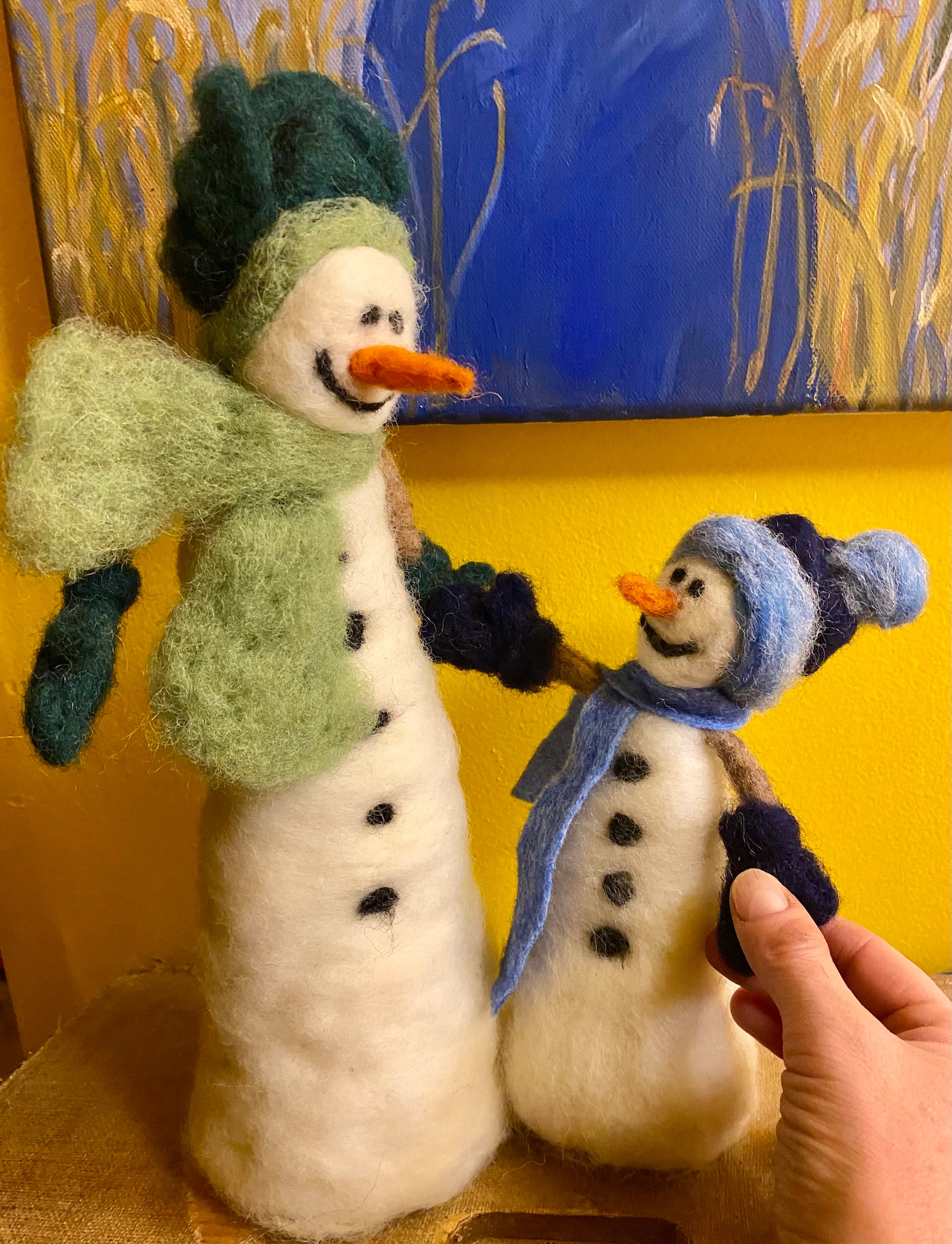 Daddy and Son Snow People, Snowmen, Winter Decor, Handmade Christmas ...