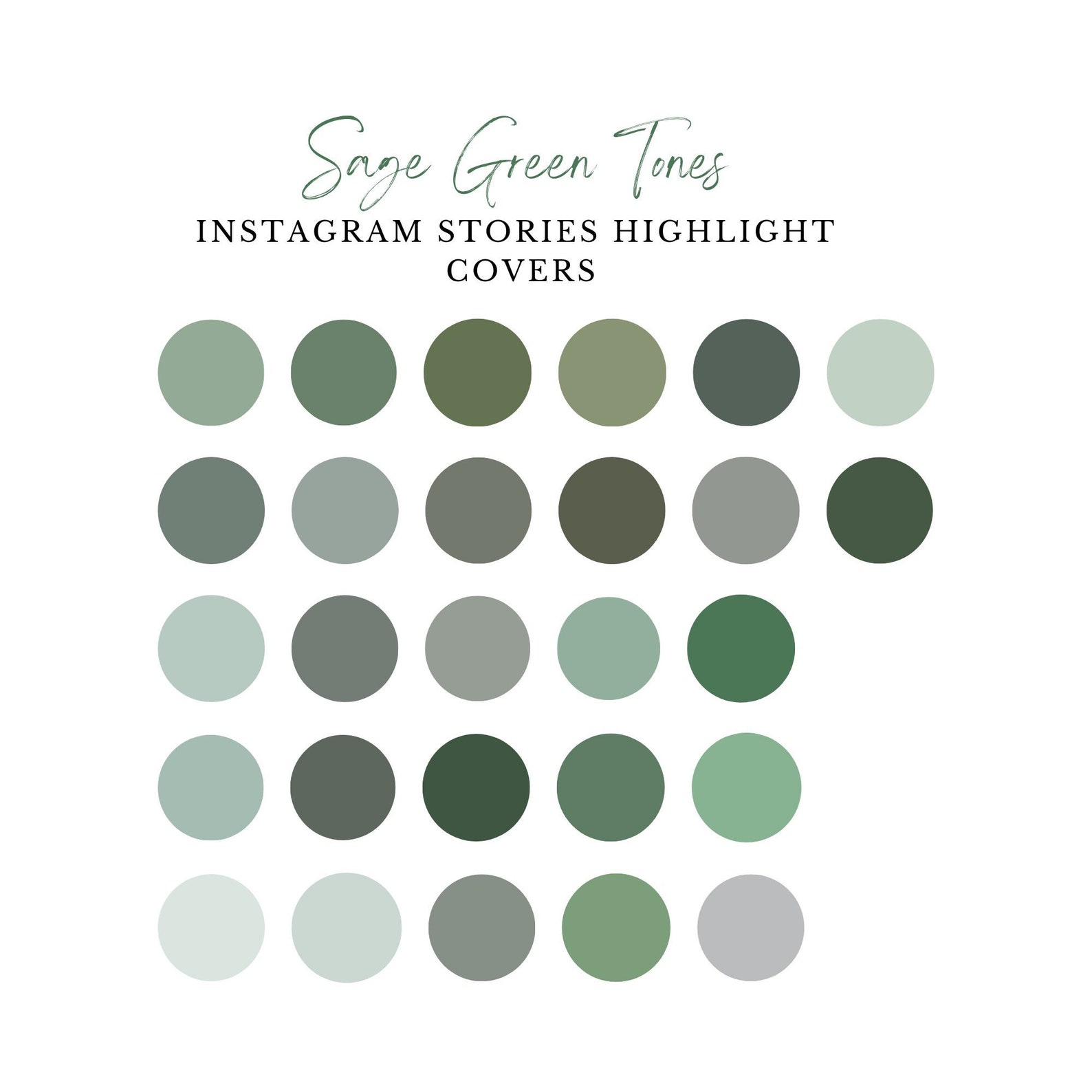 Sage Green Tones Highlight Cover Icons for Instagram Stories. Solid ...