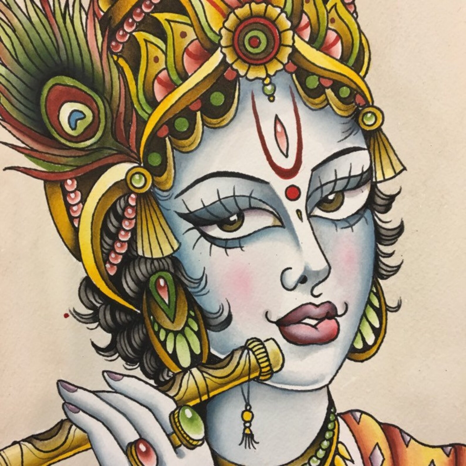 KRISHNA Original Painting - Etsy