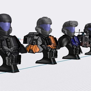 Halo 3 ODST Inspired Busts ALPHA 9 Full Squad Digital File - Etsy