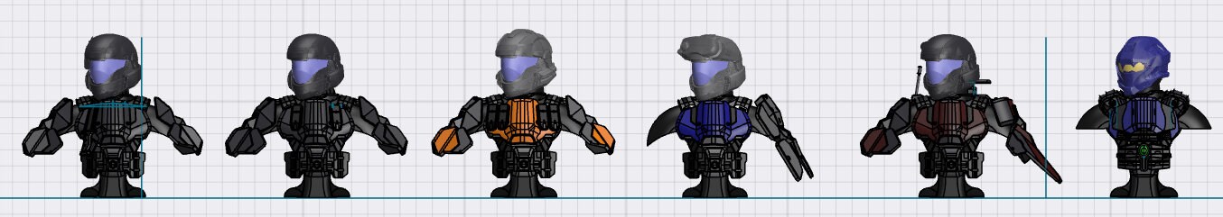 Halo 3 ODST Inspired Busts ALPHA 9 Full Squad Digital File - Etsy