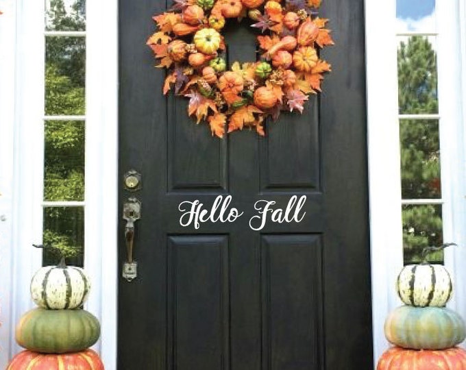 Front Door Decal Hello Fall Vinyl Sticker Decal for Fall - Etsy