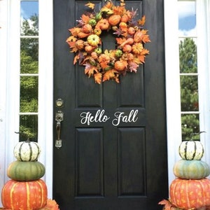 Front Door Decal - Hello Fall - Vinyl Sticker Decal for Fall Decoration ...