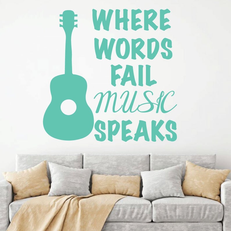 Where Words Fail Music Speaks Wall Decal Musician Gifts for - Etsy